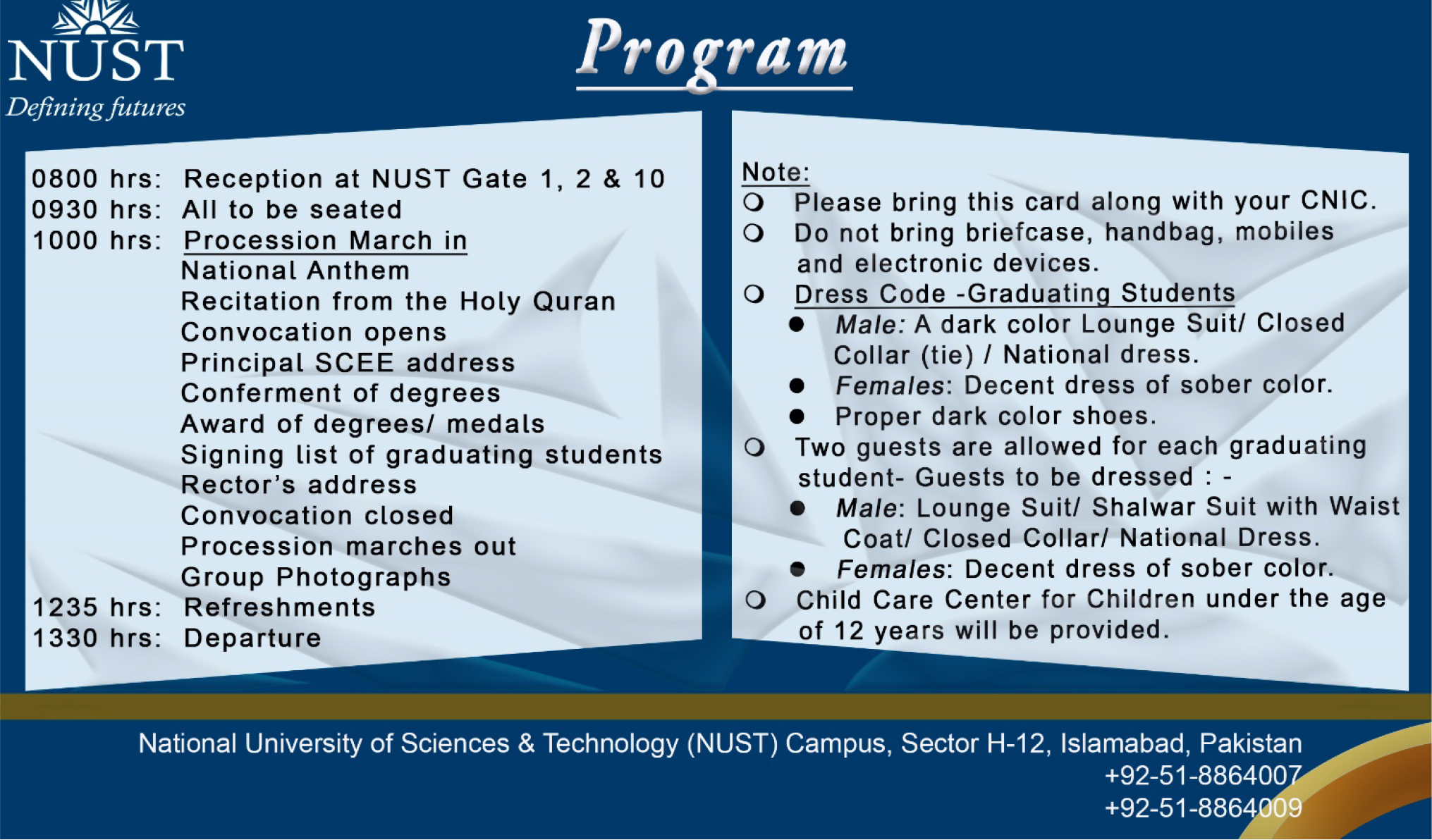 Convocation for Graduates of 2023 - National University of Sciences and ...